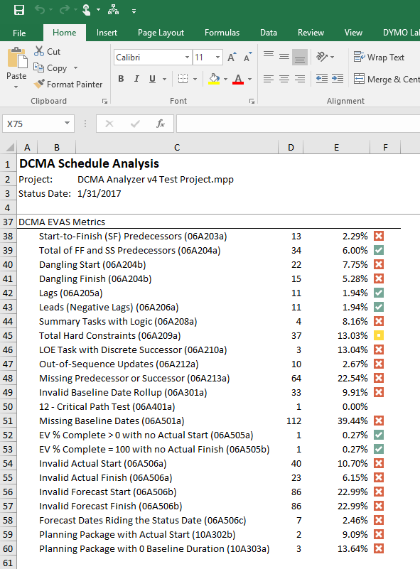 DCMA Schedule Analyzer for Project™ Version 4 Takes Schedule Health ...